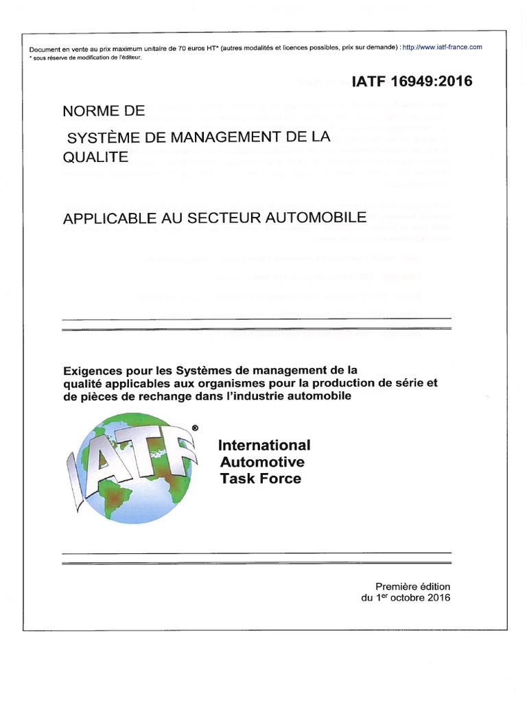 Iatf 16949 | PDF