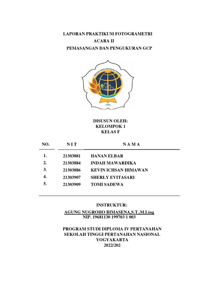 Laporan Acara 2 Pemasangan Dan Pengukuran GCP - Fotogrametri | PDF