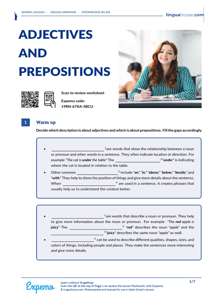 Adjectives & Prepositions Guide | PDF | Noun | Pronoun