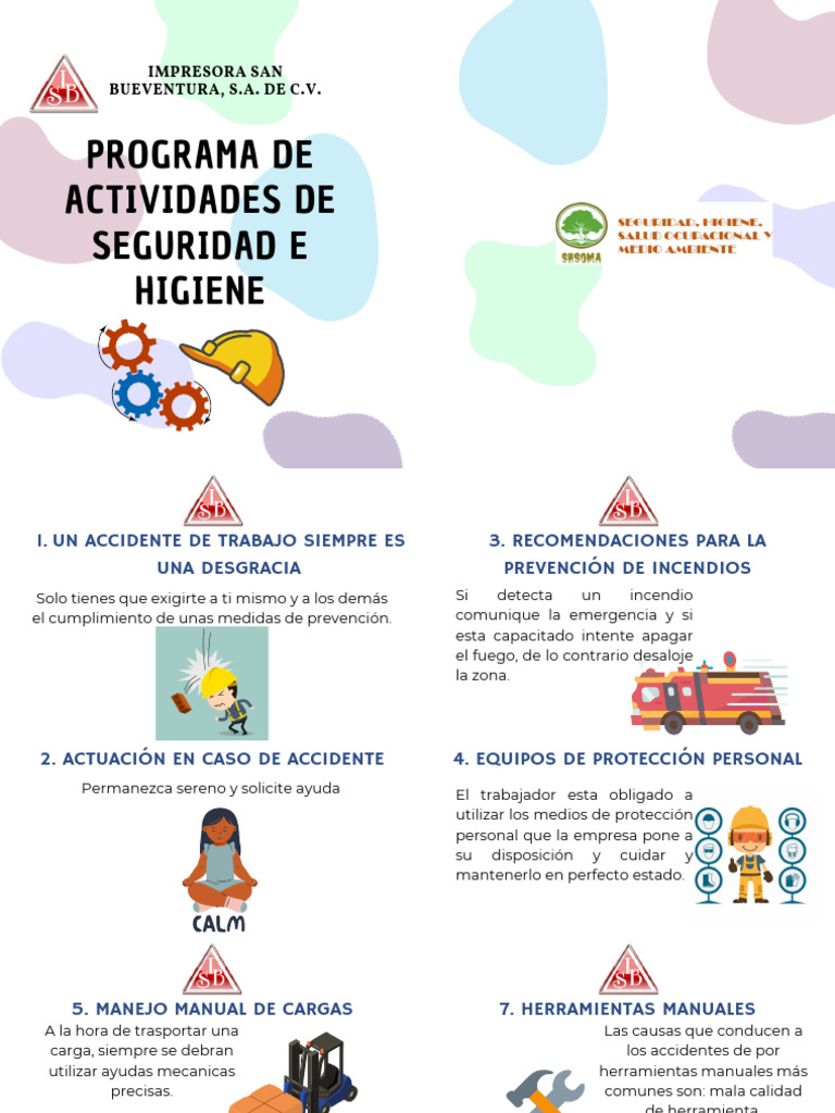 Programa de Actividades de Seguridad e Higiene | PDF | Quemar | Incendios