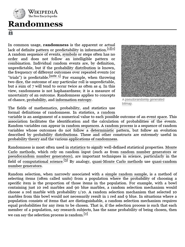 Random | PDF | Randomness | Probability