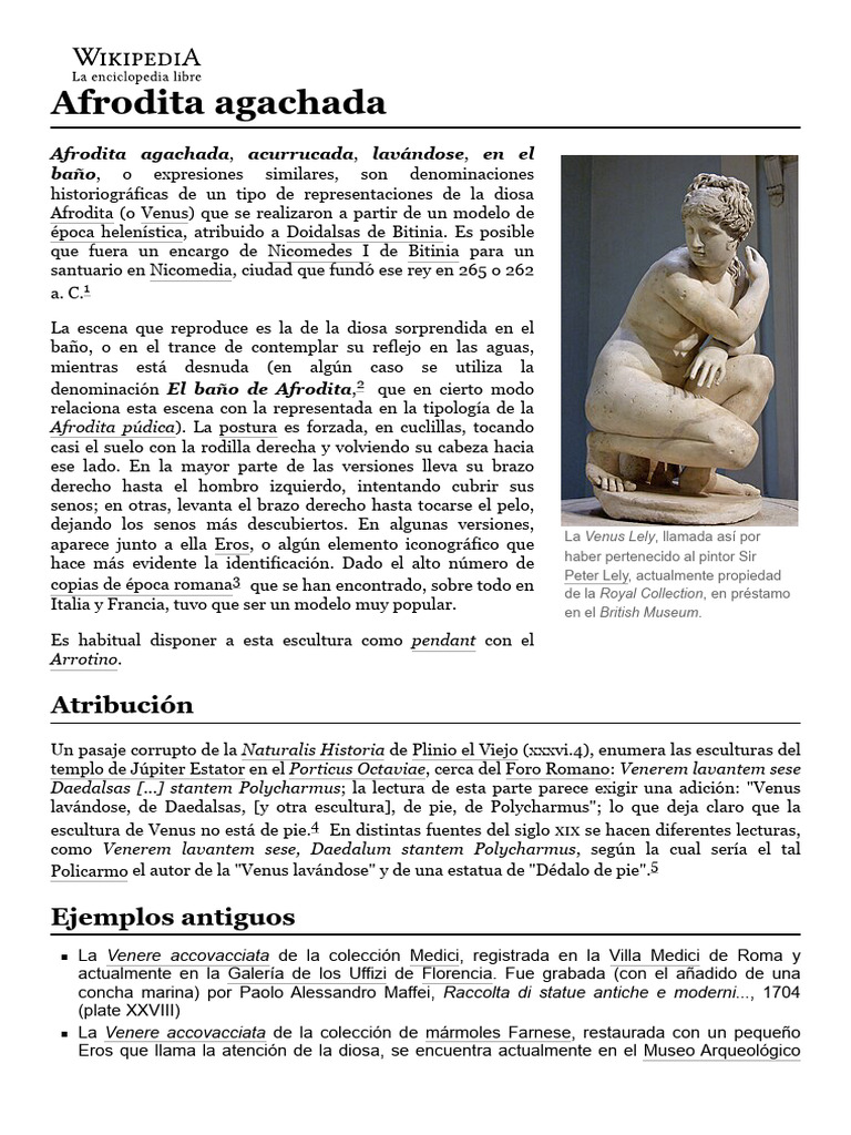 Afrodita Agachada | Descargar gratis PDF | Escultura