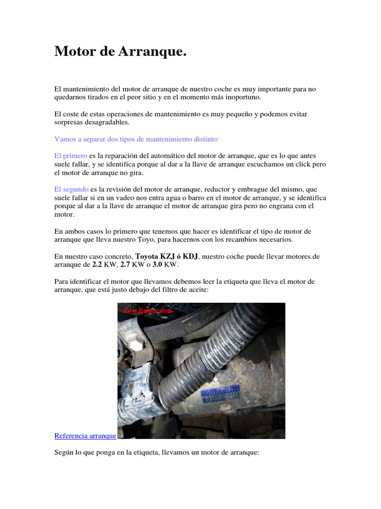 Motor de Arranque | PDF