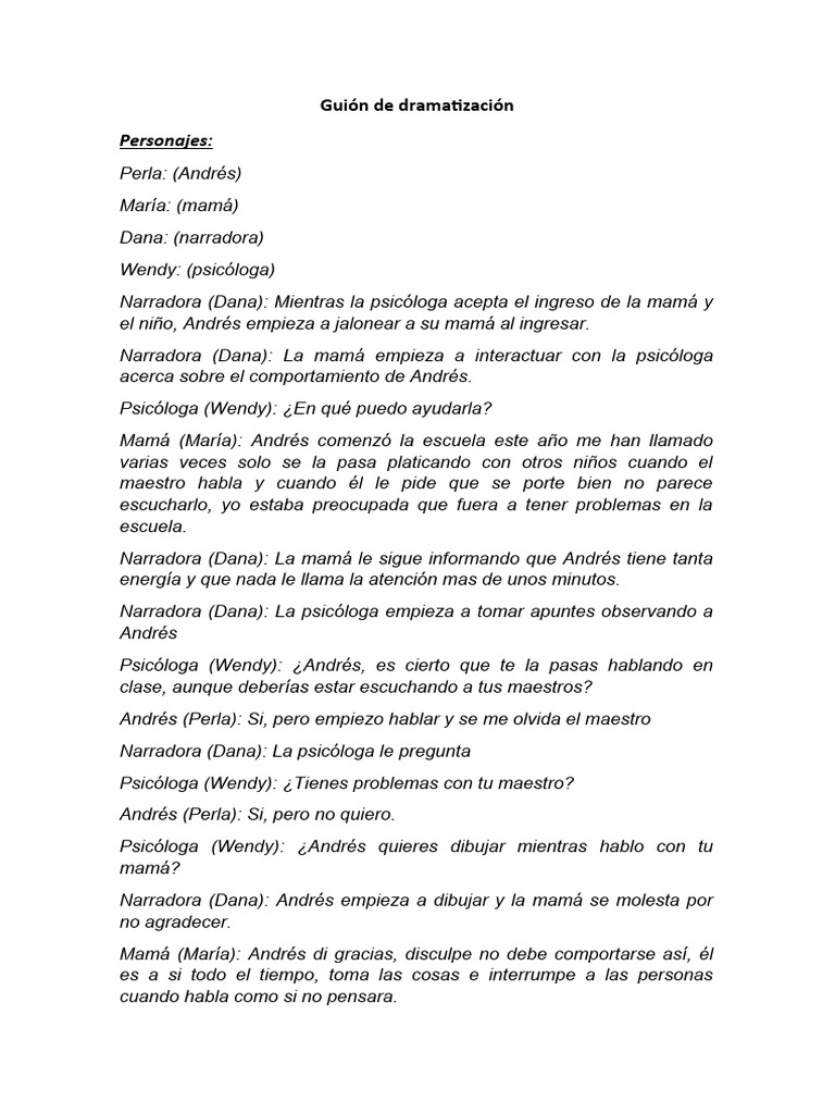 Guión de Dramatización | PDF