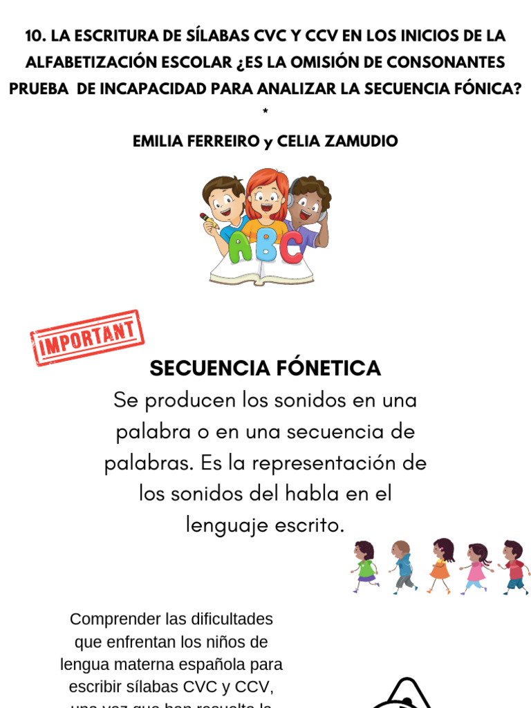 dificultad entre las sílabas estudiadas los niños resuelven las sílabas ...