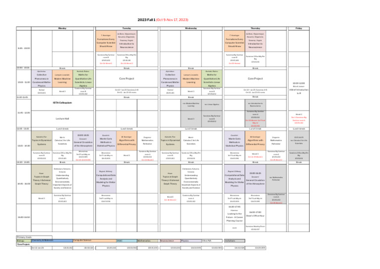Seminar Schedule: Fall 2023 Events | PDF | Mathematics | Applied ...
