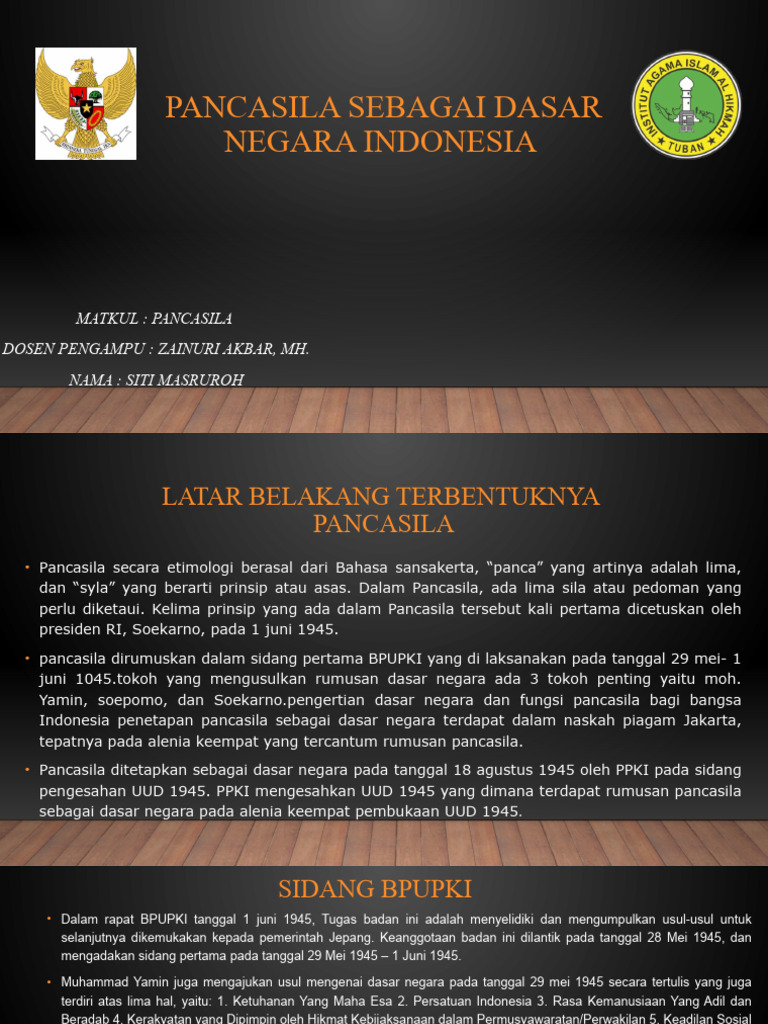 Pancasila Sebagai Dasar Negara (Pak Zain) | PDF
