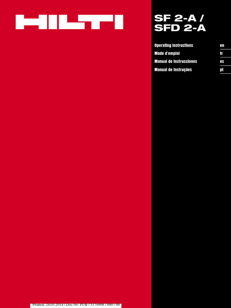 Hilti SFD 2-A | PDF | Equipment | Manufactured Goods