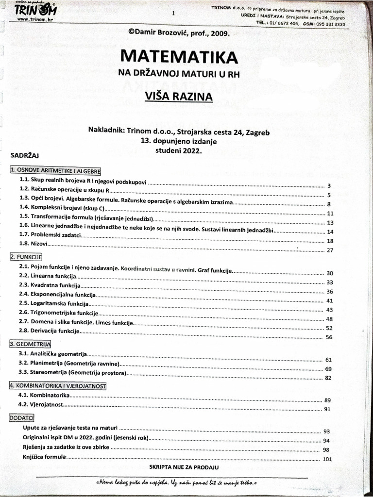 Matematika A Razina-1 | PDF