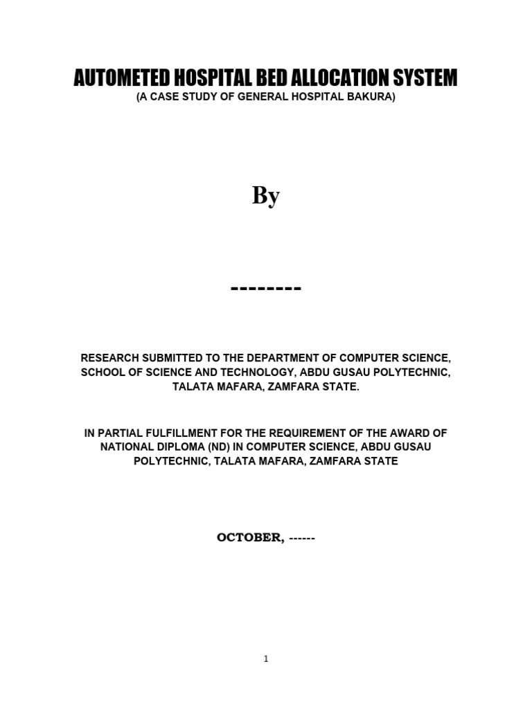 Bed Allocation Chapter 1-5 | PDF | Databases | Information System Bed Allocation Chapter 1-5 | PDF | Databases | Information System