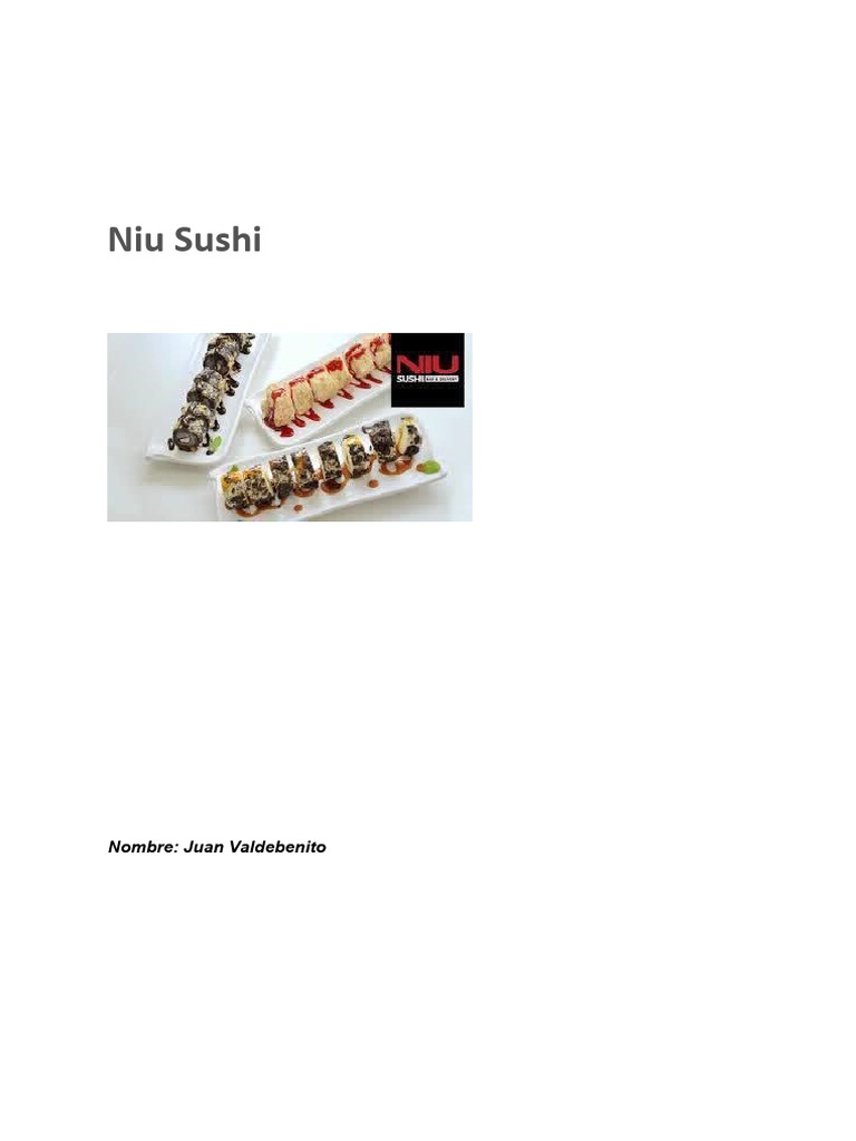 Niu Sushi PDF | PDF | Calidad (comercial) | Iniciativa empresarial