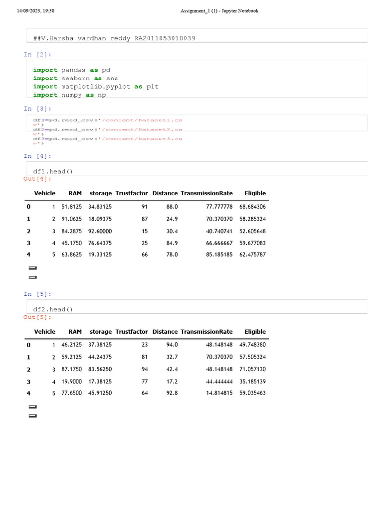 Assignment 1 | PDF | Statistics | Computing