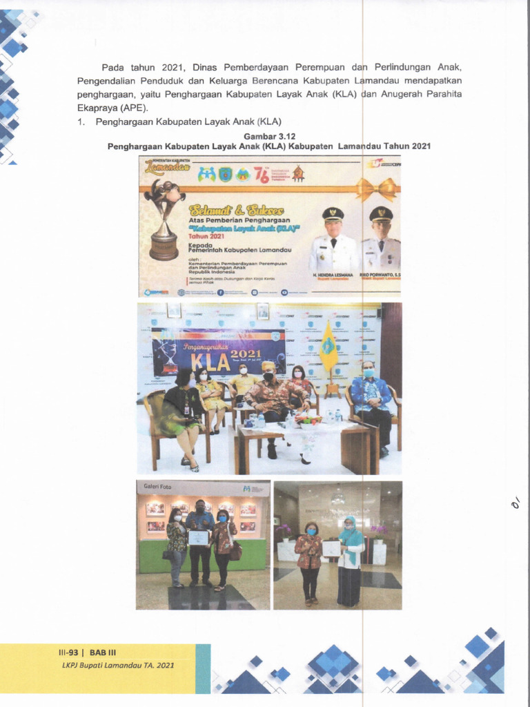 Photo Penghargaan KLA 2021 | PDF