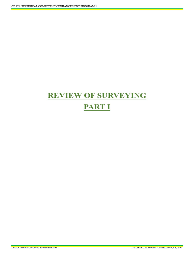 Civil Engineering Survey Guide | PDF | Weight | Mechanics