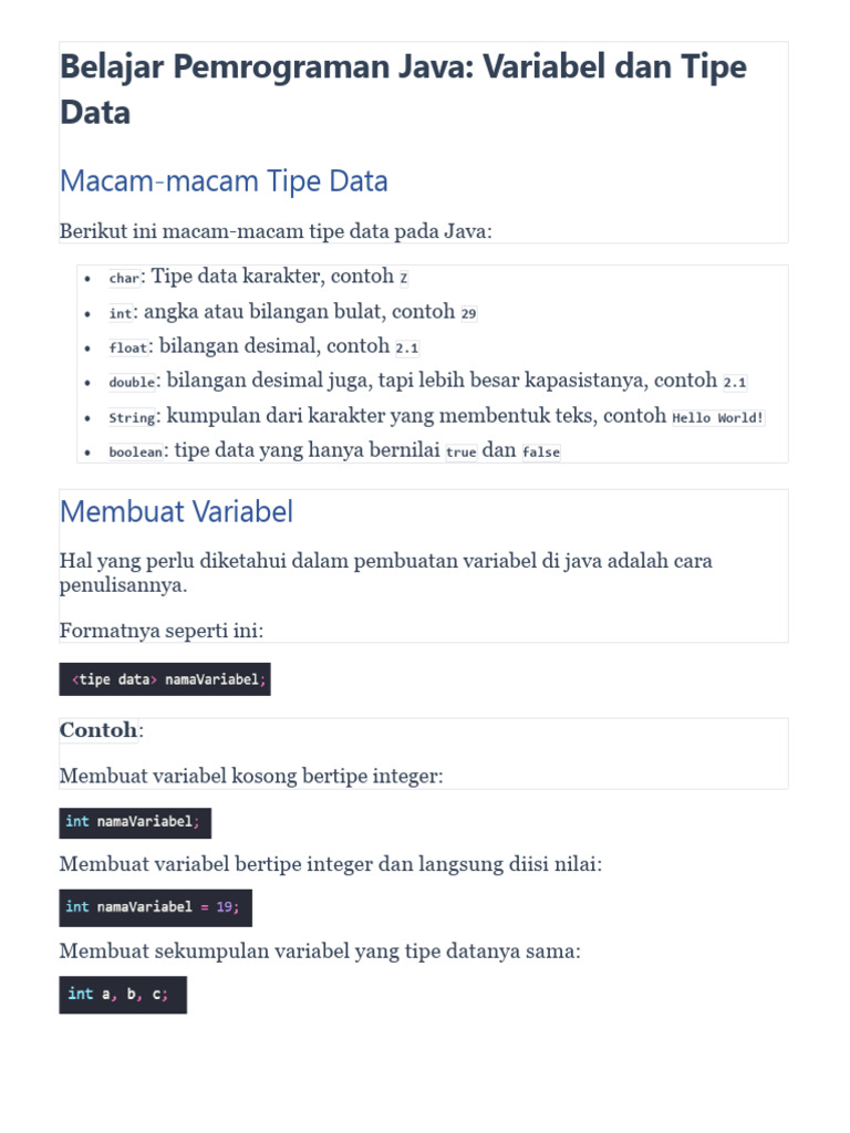 04 - Variabel Dan Tipe Data | PDF