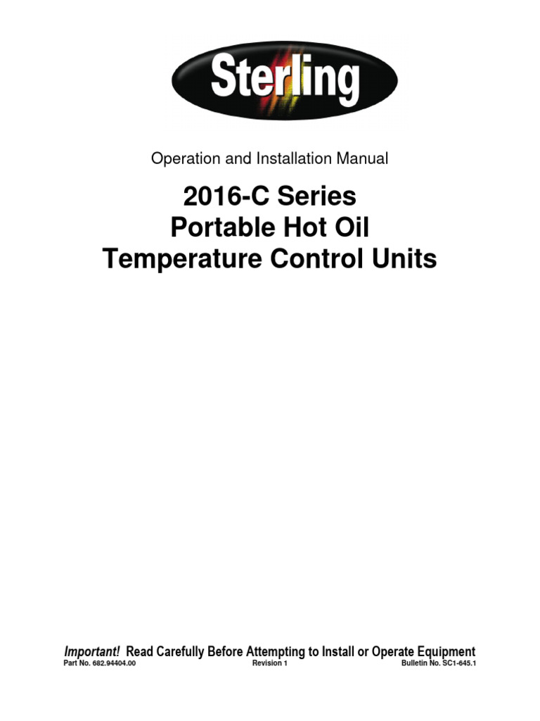 Sterling 2015 TCU | PDF | Pump | Electric Heating