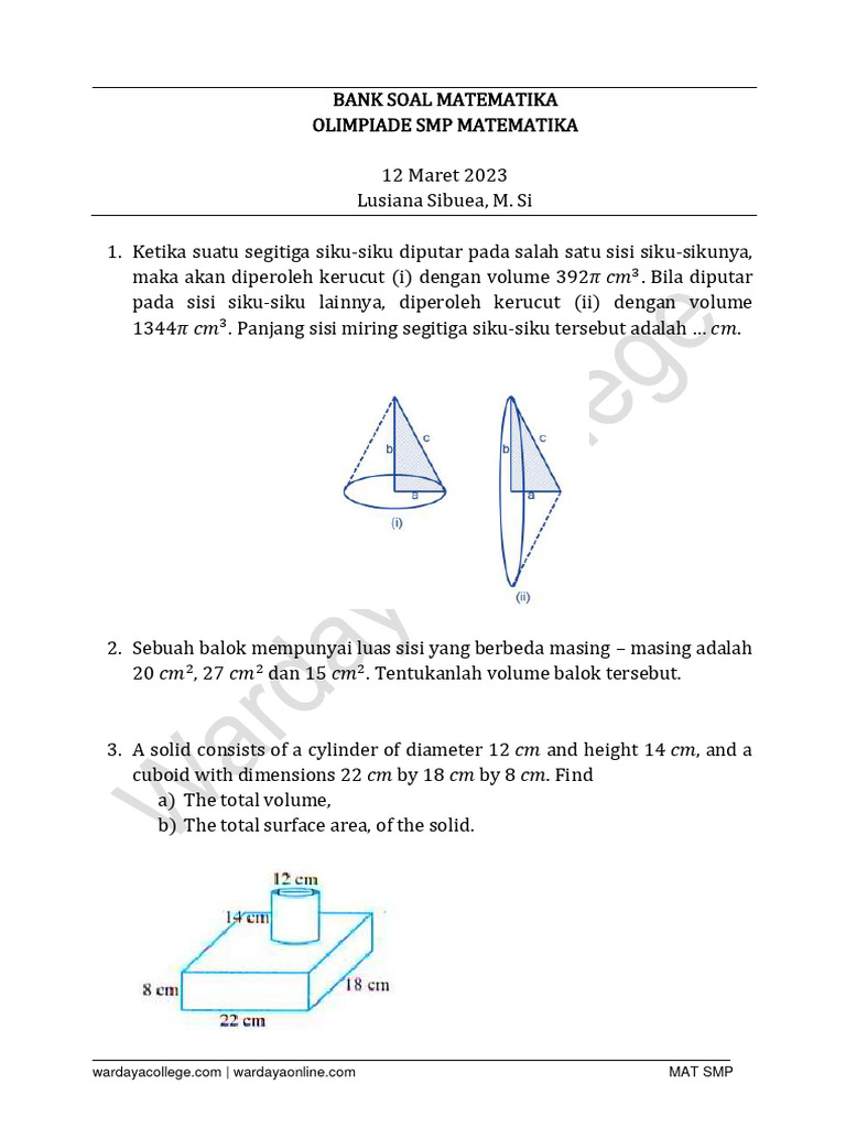 Bank Soal 3D Shapes | PDF | Metode & Bahan Ajar | Griya & Taman