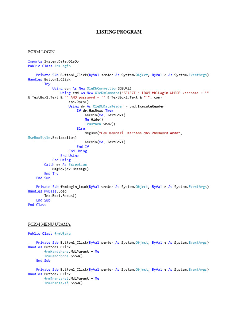 Listing Program Dopur | PDF | Information Technology | Computer Science