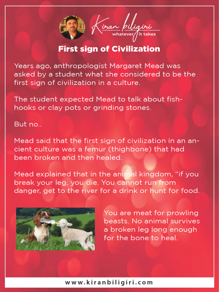 First Sign of Civilization Happy Sunday - 29th Oct-2023 | PDF