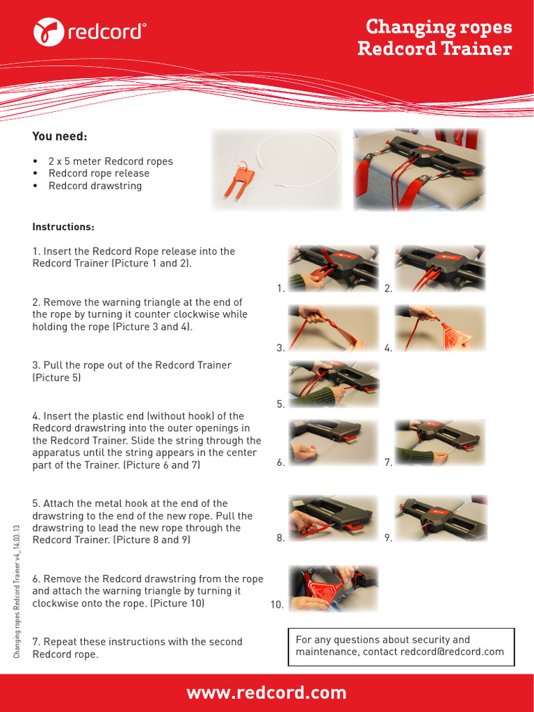 Changing Ropes Redcord Trainer v4 - 14.03.13 | PDF | Manufactured Goods | Equipment