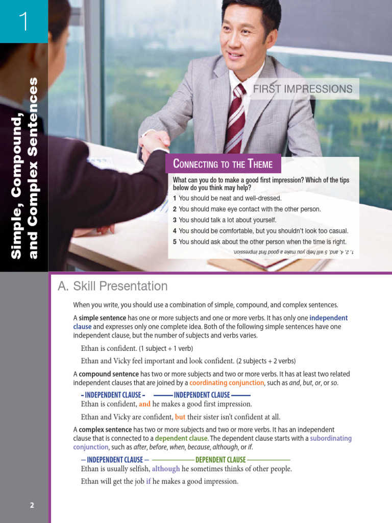 WEEK 4 - Simple Compound and Complex Sentences | PDF | Subject (Grammar ...