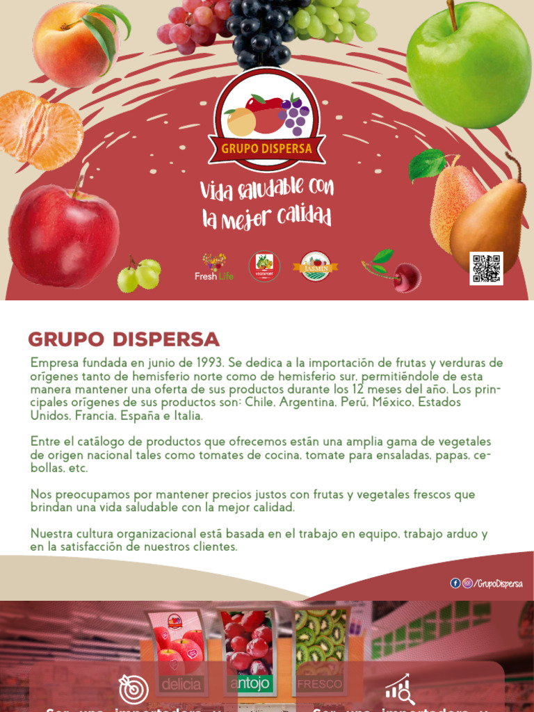 Grupo Dispersa: Importación de Frutas y Verduras | PDF | Vegetales | Uva