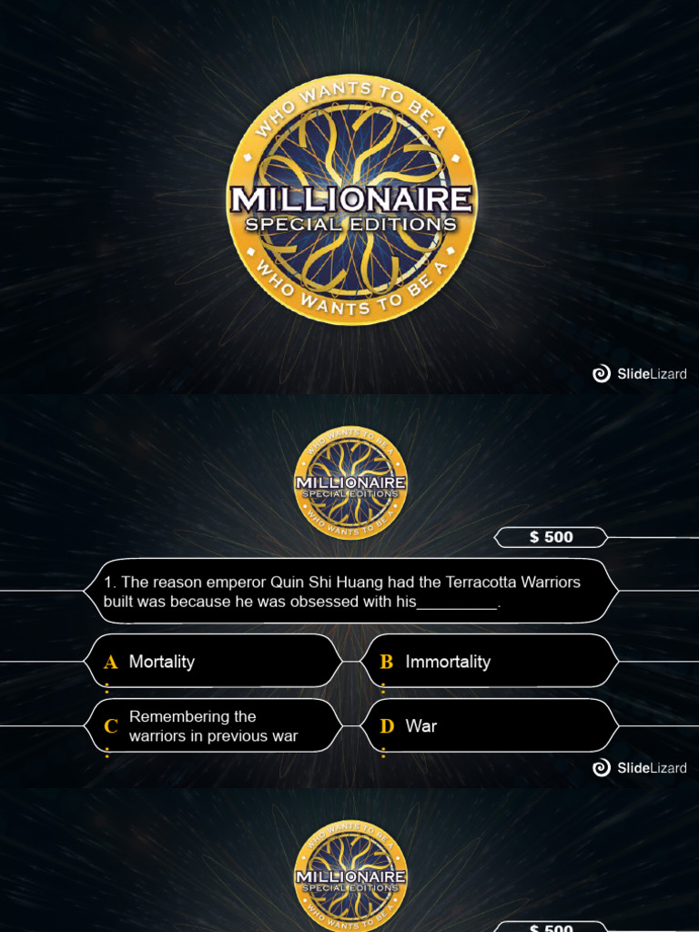 Who Wants To Be A Millionaire - Template by SlideLizard | PDF
