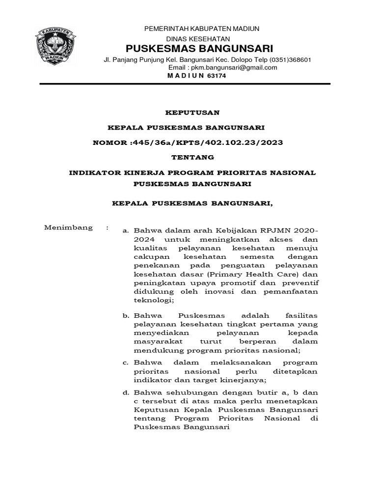 SK Program Prioritas Nasional | PDF