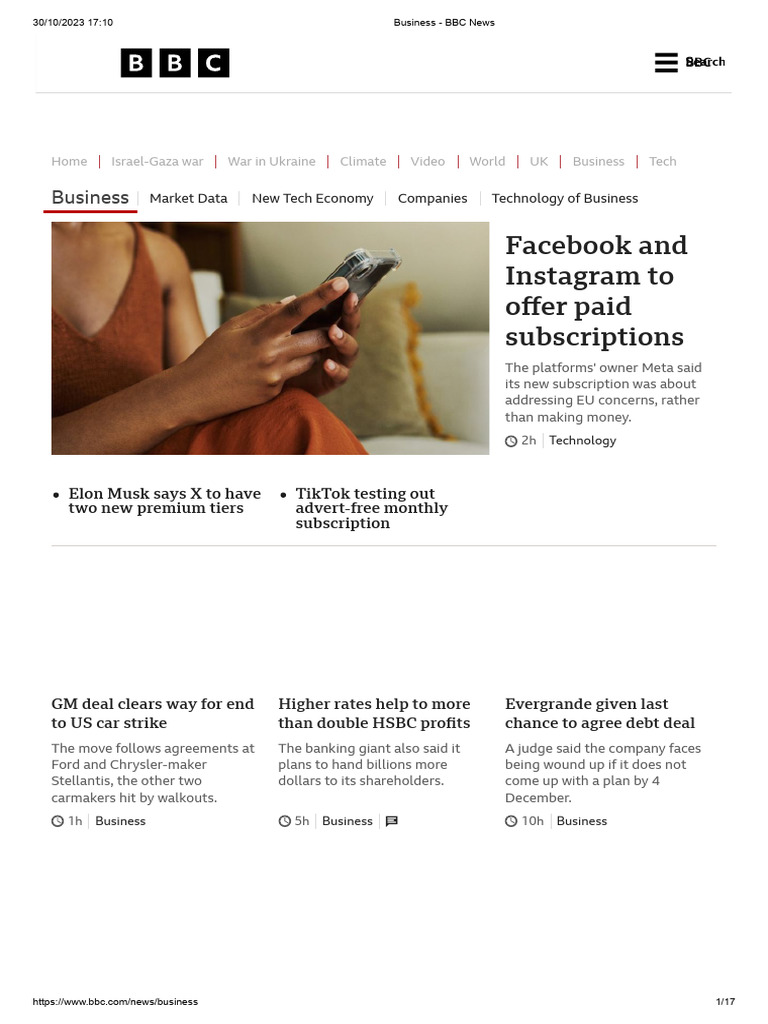 Business - BBC News | PDF | Cost Of Living | General Motors