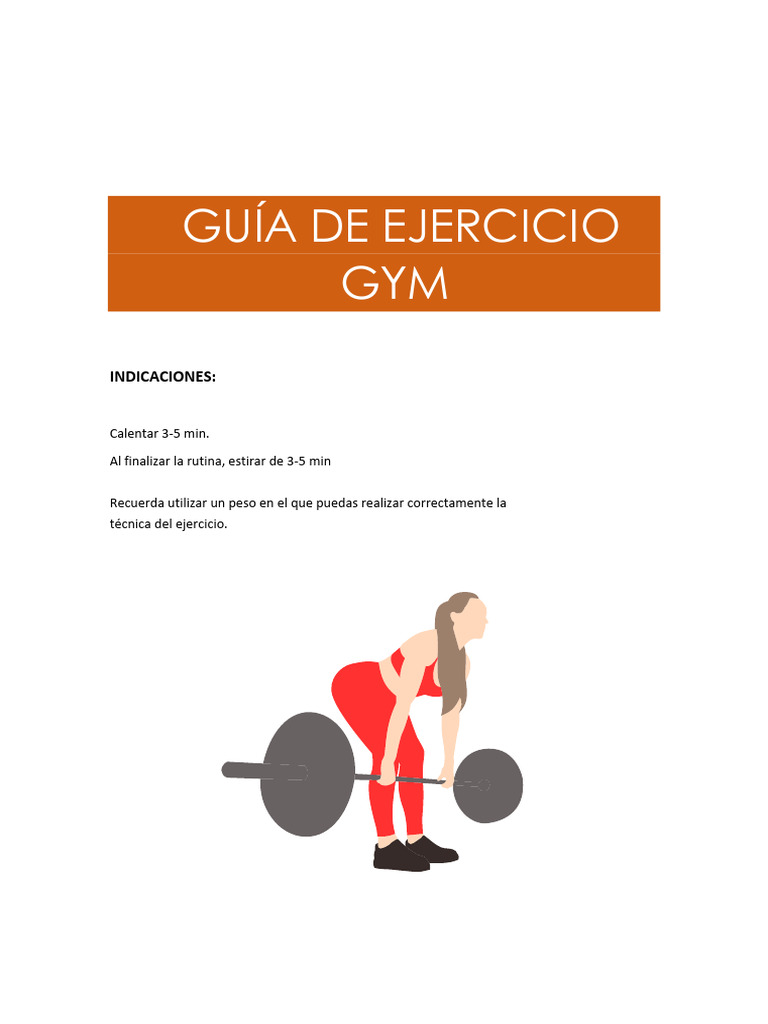Guia de Ejercicio Gym | PDF