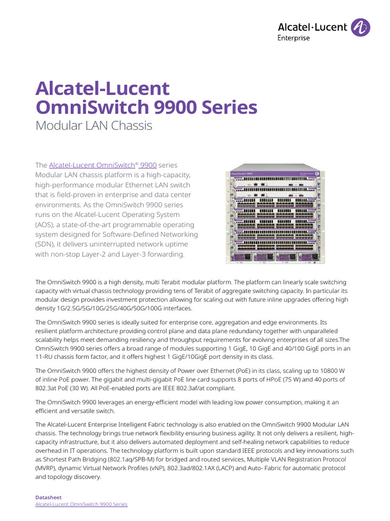 Omniswitch 9900 Modular Lan Chassis Datasheet en | PDF | Computer ...