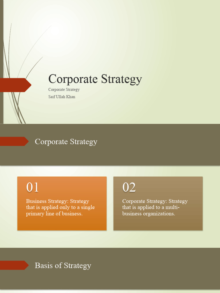 Lesson 1 Corporate Strategy | PDF