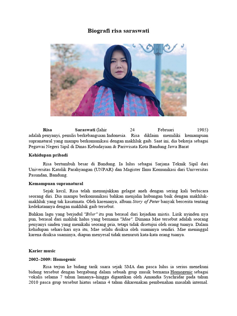 Biografi Risa Saraswati | PDF