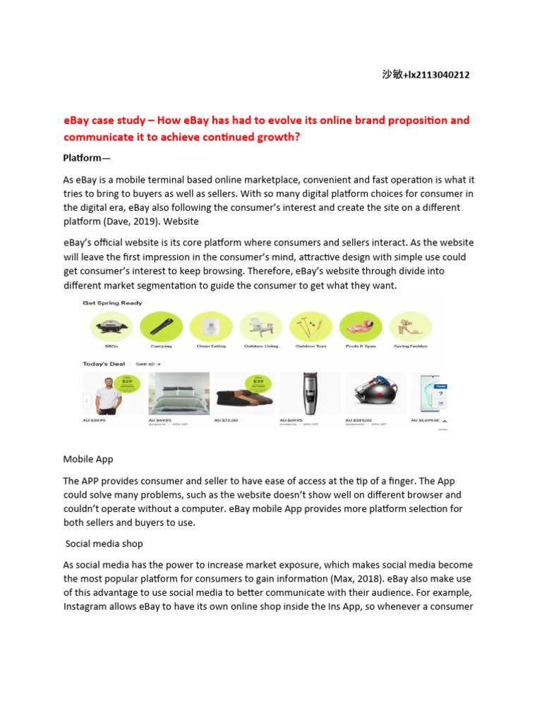 Ebay Assignment Marketing | PDF | E Bay | Product (Business)
