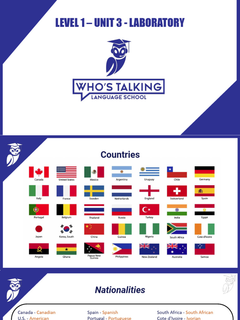 Level 1 Unit 3 - Lab | PDF | Linguistics | Languages