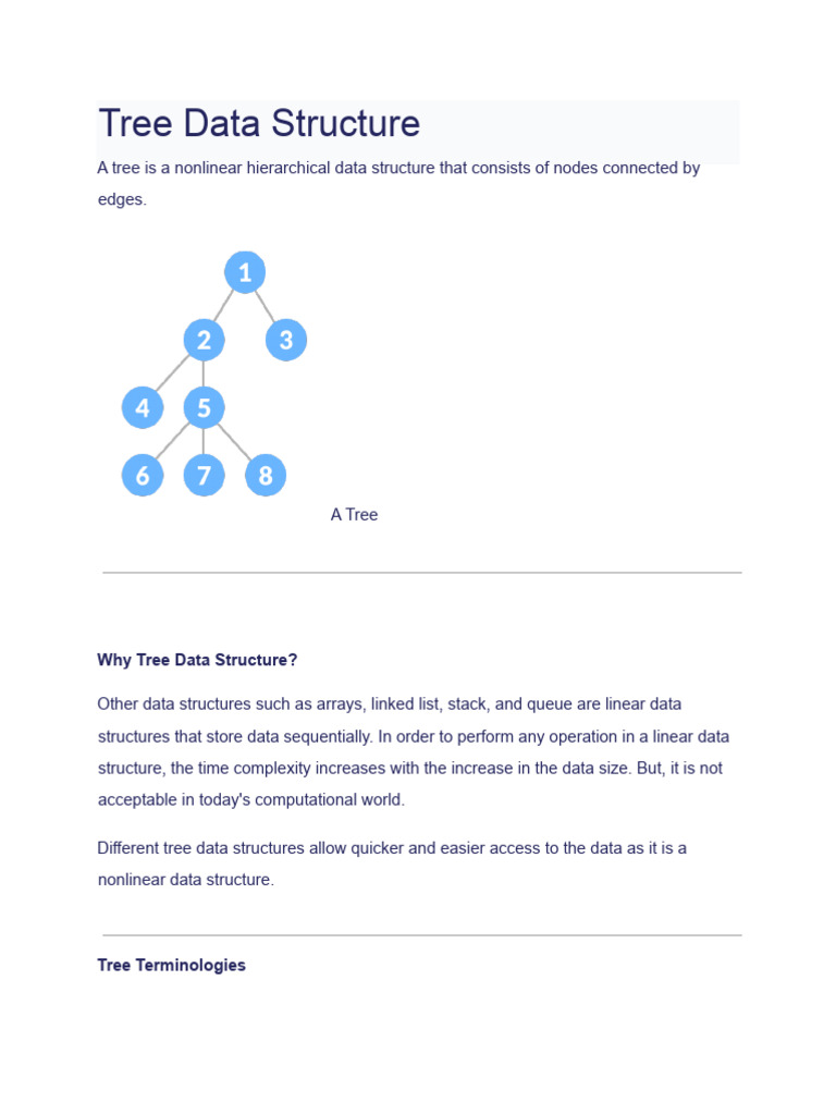 Why Tree Data Structure? | PDF | Computer Data | Algorithms And Data ...