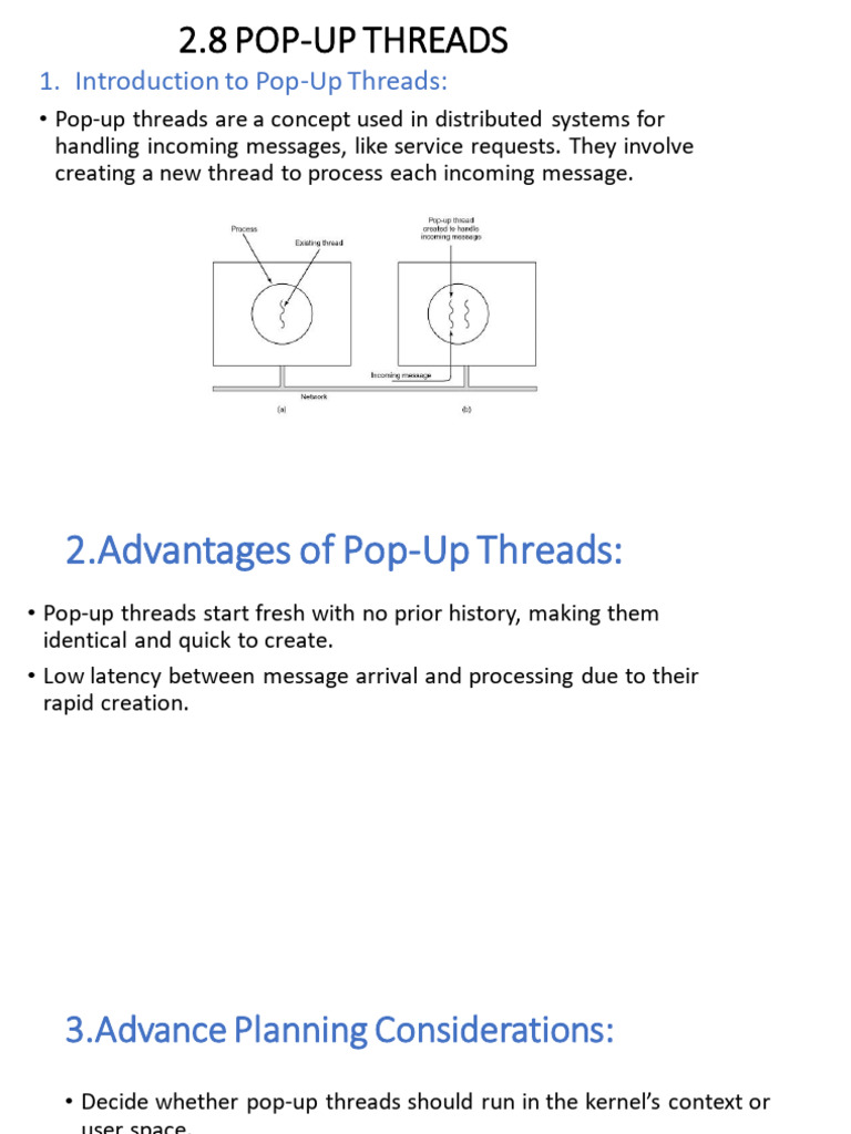 Pop-Up Threads and Multithreading Explained | PDF