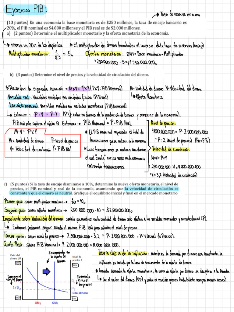 Ejercicio PIB Resuelto Antonia Ibaceta | PDF | Producto Interno Bruto | Dinero