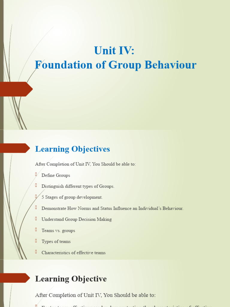 Understanding Group Behavior Foundations | PDF