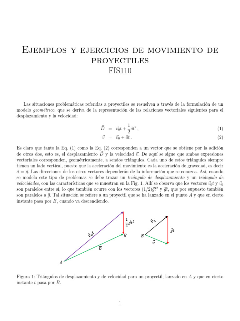 Ejemplos y Ejercicios Cinemática 2D FIS110 2s2020 | PDF