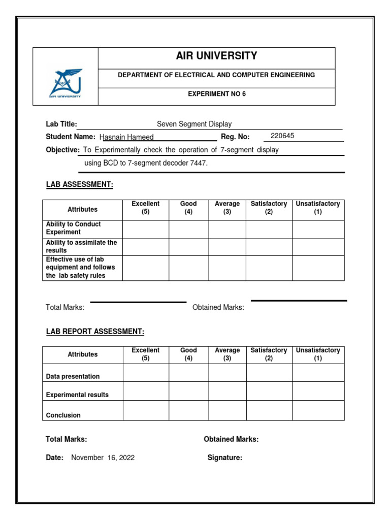 Lab 6 Dld Pdf Binary Coded Decimal Electrical Engineering 0697