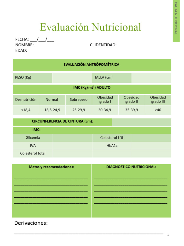 Evaluacion Nutricional Pdf