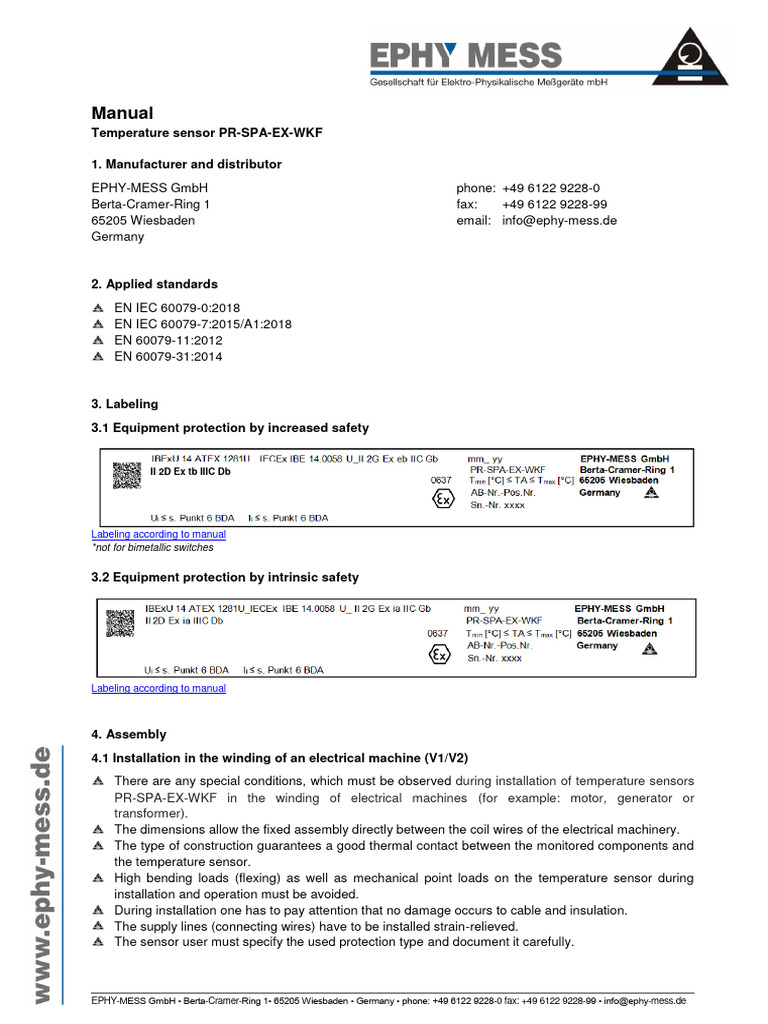 EPHY-MESS PR-SPA-EX-WKF Manual | PDF