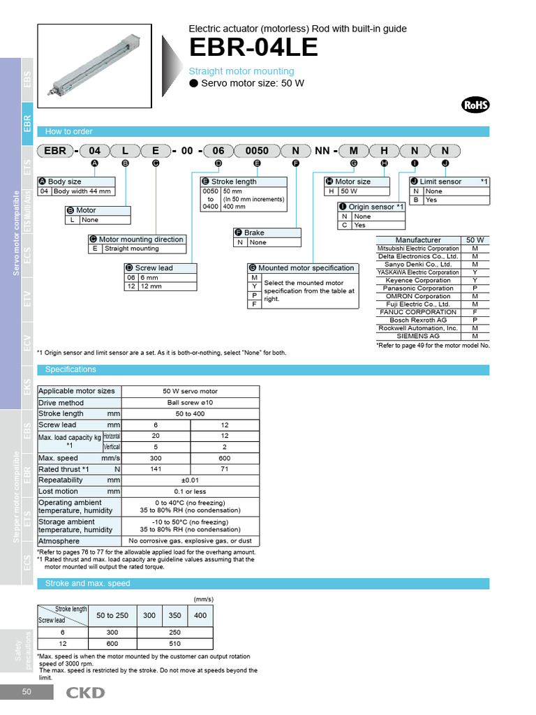 EBR-L Series (Servo motor) Specifications・How to order・Dimensions (1MB) | PDF | Electric Motor ...