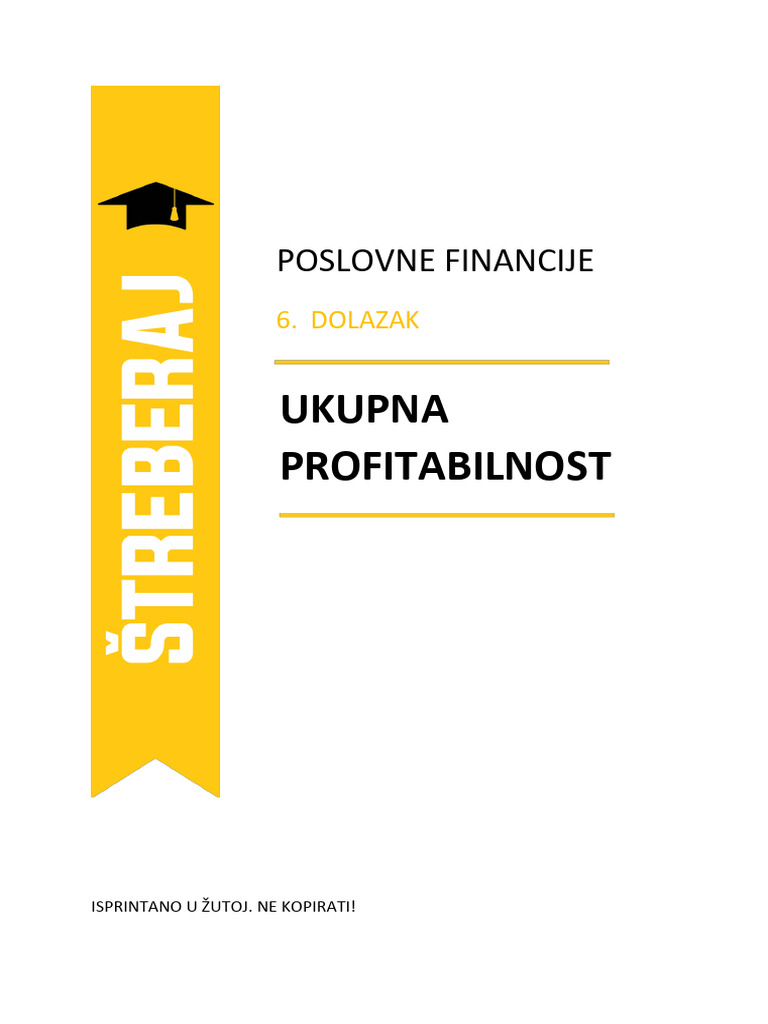 Vjezbe - Ukupna Profitabilnost | PDF
