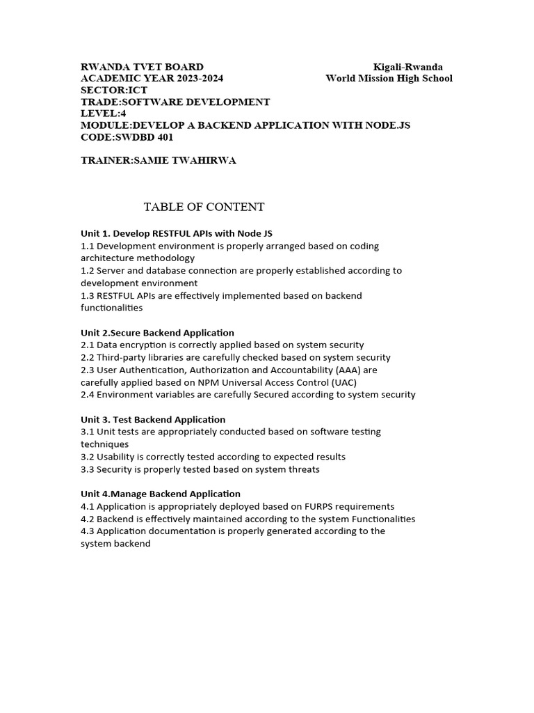Develop A Backend Application With Node - Js | PDF | Databases | Representational State Transfer