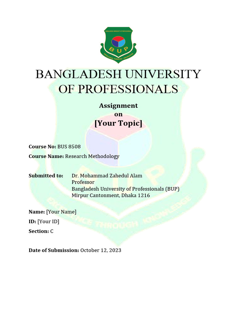 Assignment Cover Page | PDF