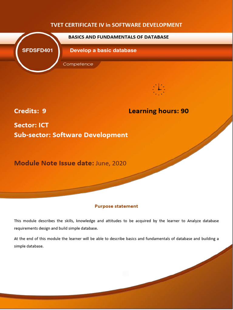 SFDSFD401 - Basics and Fundamentals of Database | PDF SFDSFD401 - Basics and Fundamentals of Database | PDF
