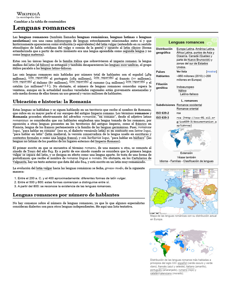 Lenguas Romances | PDF