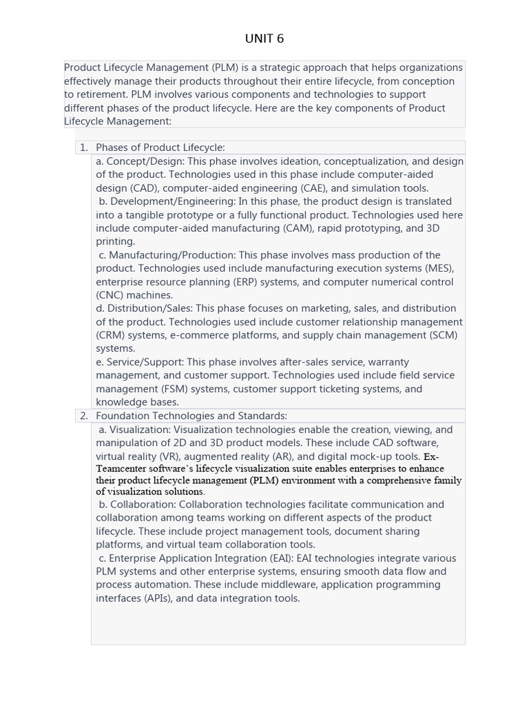 Unit 6 | PDF | Product Lifecycle | Computer Aided Design